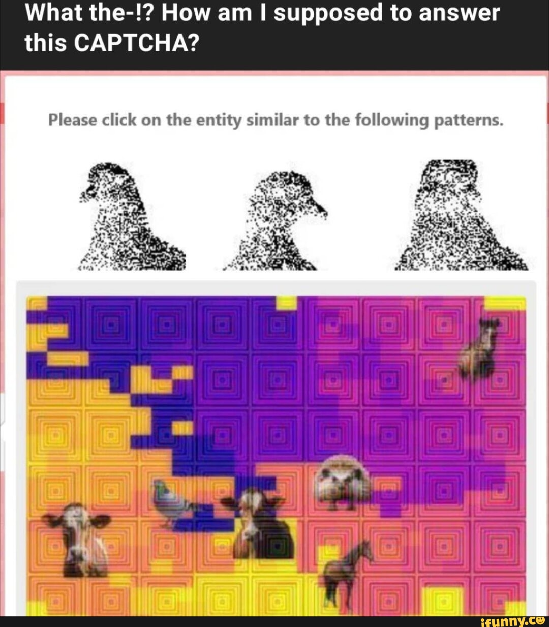 What the-!? How am I supposed to answer this CAPTCHA? Please click on ...