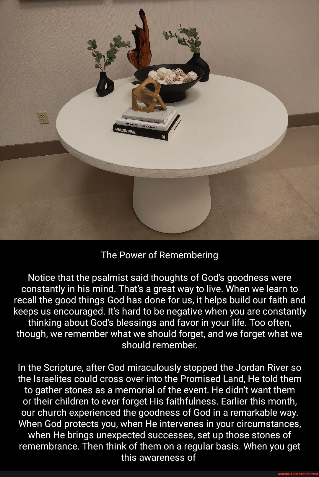 The Power of Remembering Notice that the psalmist said thoughts of God ...
