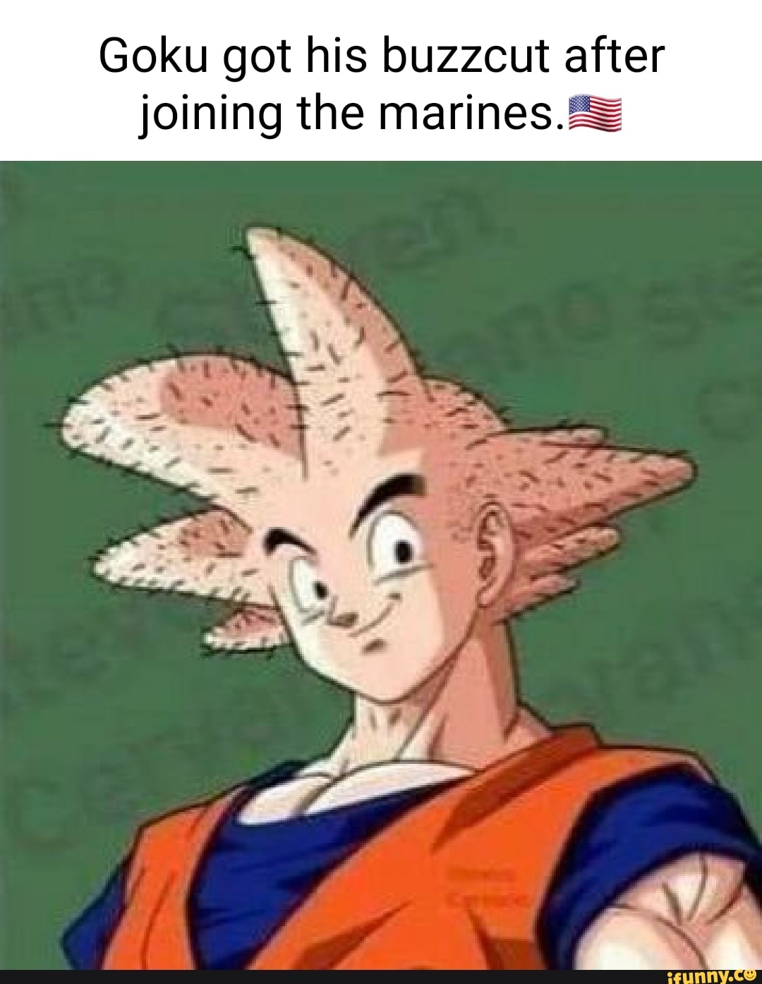 Goku got his buzzcut after joining the marines. - iFunny
