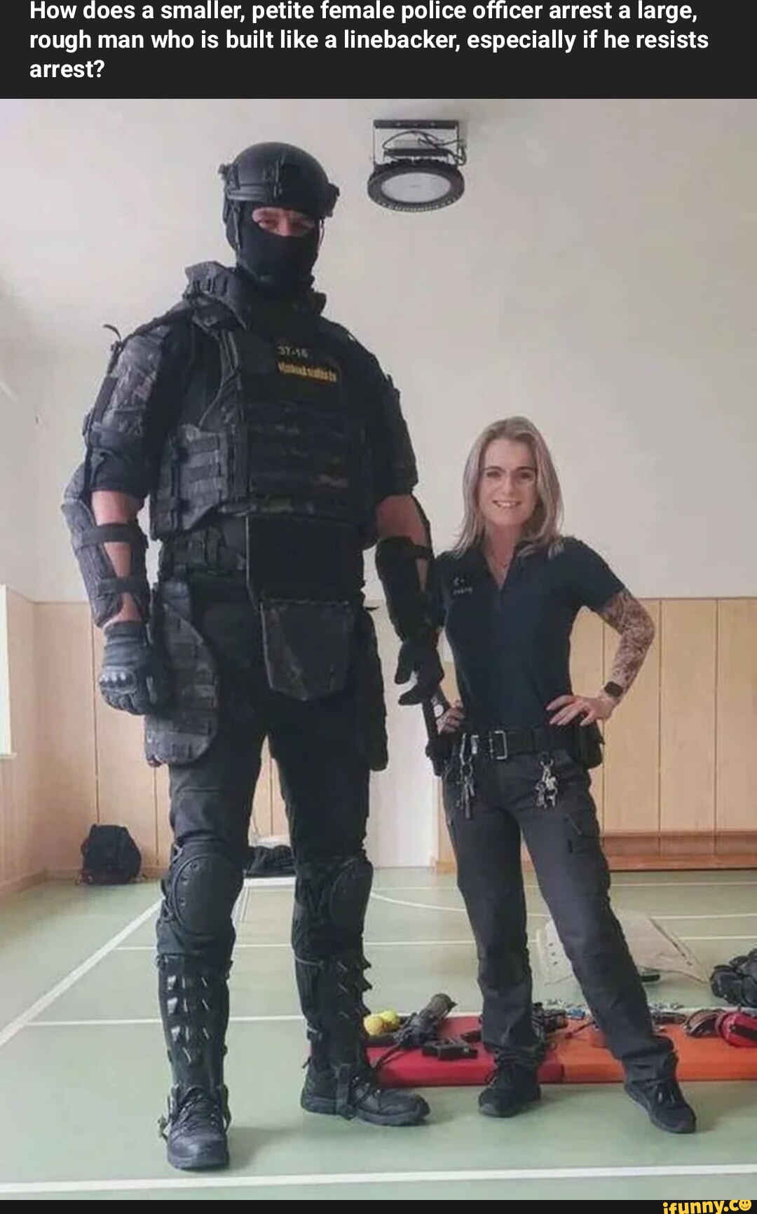 How does a smaller, petite female police officer arrest a large, rough ...