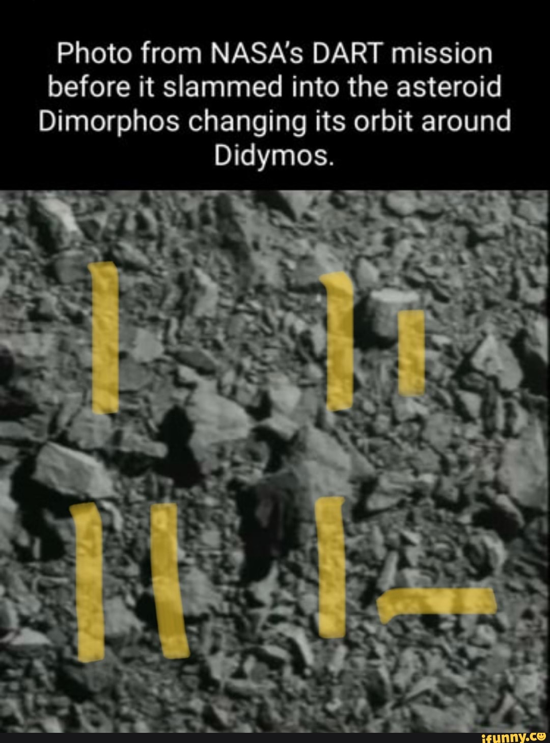 Photo from NASA's DART mission before it slammed into the asteroid ...