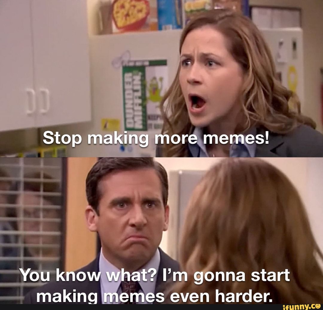 Stop making more memes! You know what? I'm gonna start making memes ...