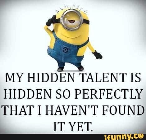 MY HIDDEN TALENT IS HIDDEN SO PERFECTLY THAT I HAVEN'T FOUND IT YET ...