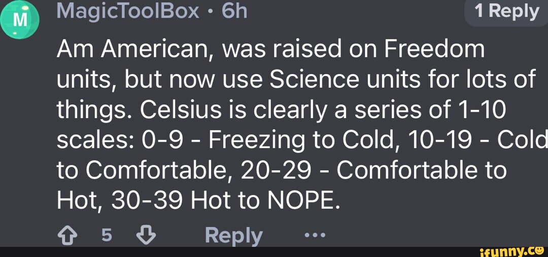 MagicToolBox 1 Reply Am American, was raised on Freedom units, but now ...