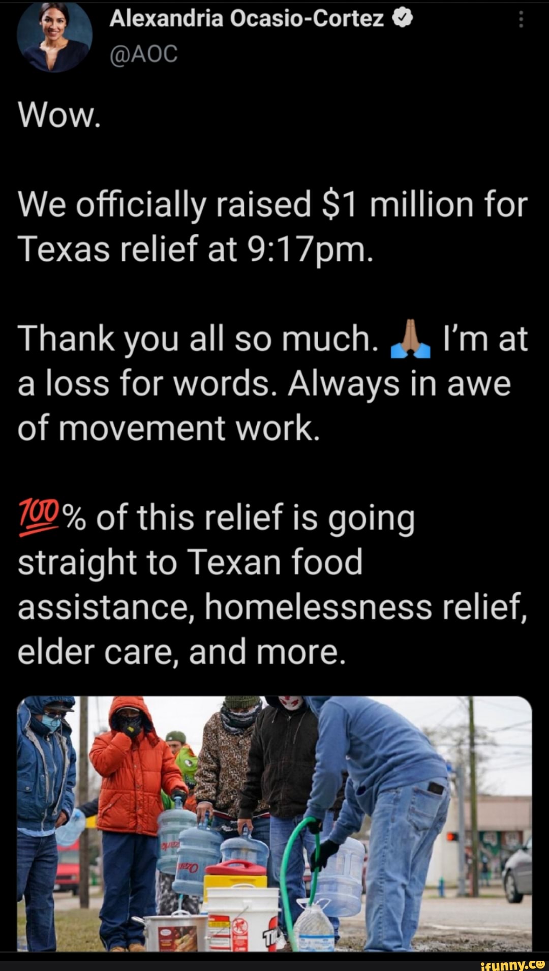 @AOC Wow. Alexandria Ocasio-Cortez We officially raised $1 million for ...
