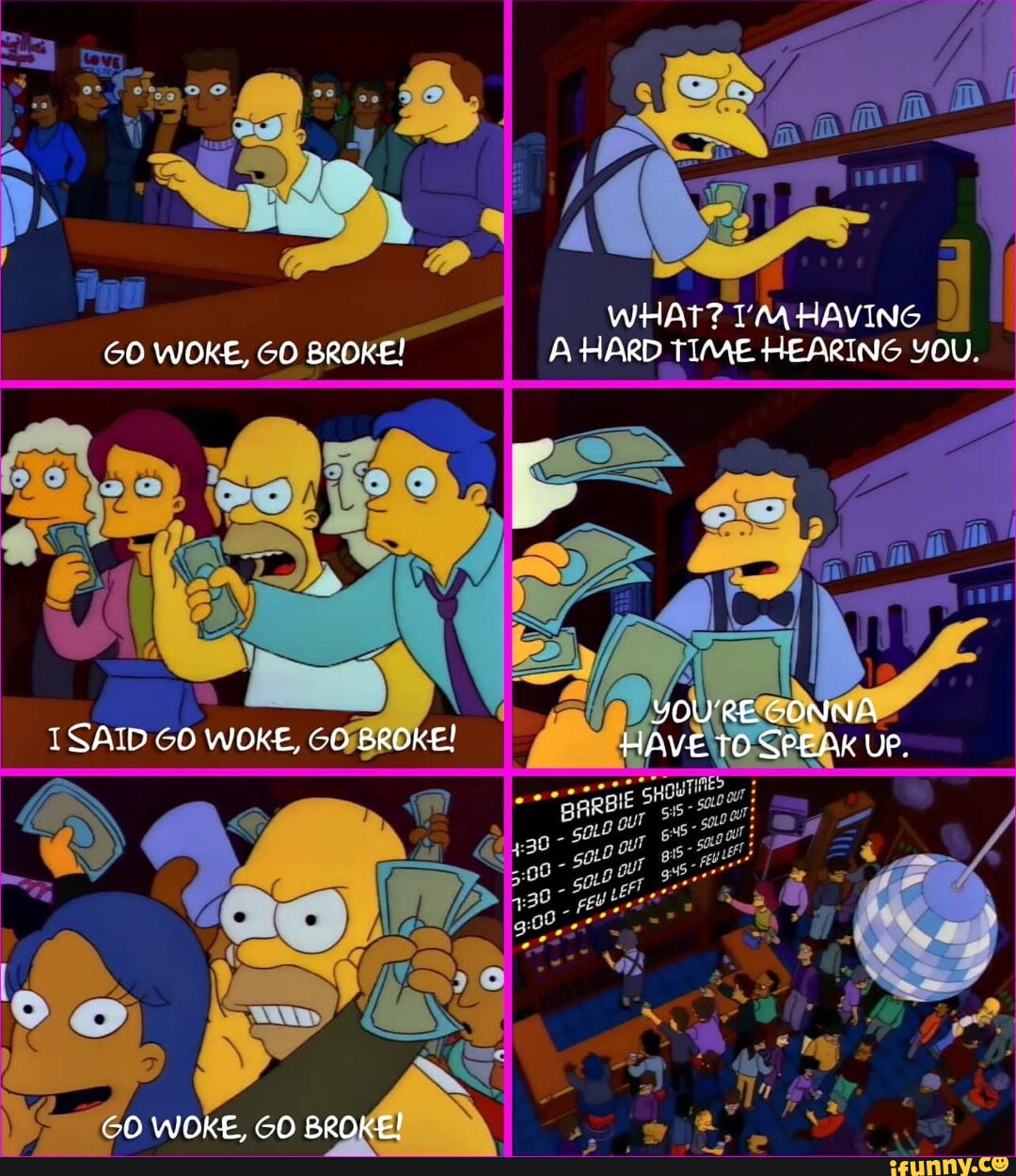 WHAT? TMA HAVING CO WOKE, GO BROKE! A HARD TIME HEARING YOU. YOU'RE ...