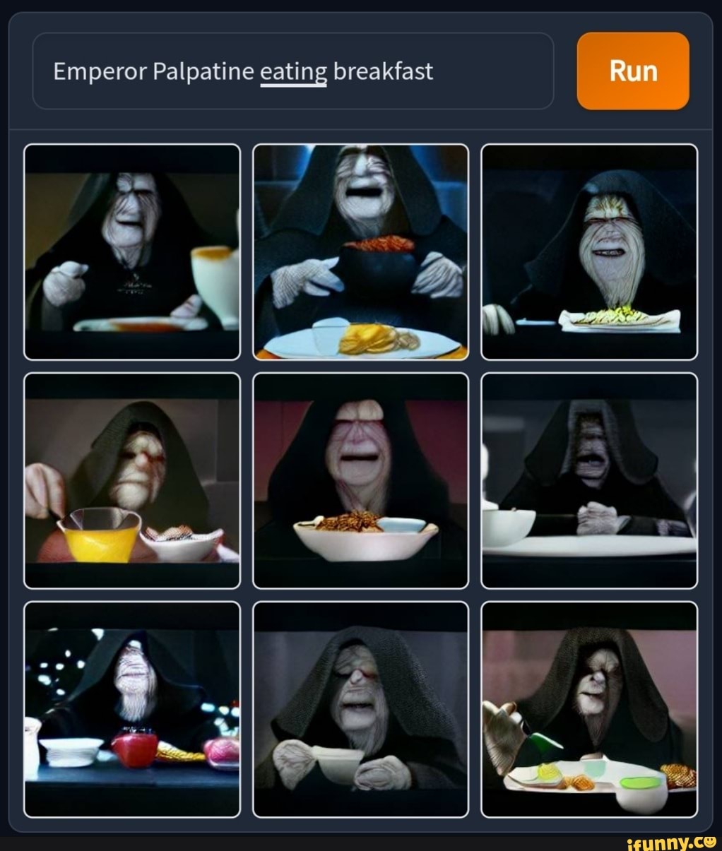 Emperor Palpatine eating breakfast Run - iFunny