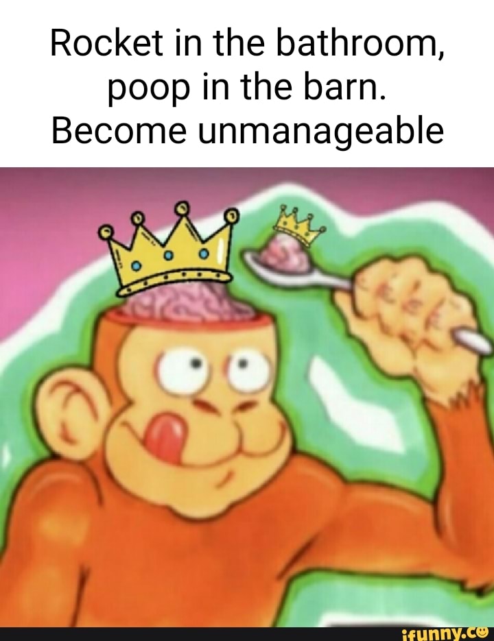 Rocket in the bathroom, poop in the barn. Become unmanageable - iFunny