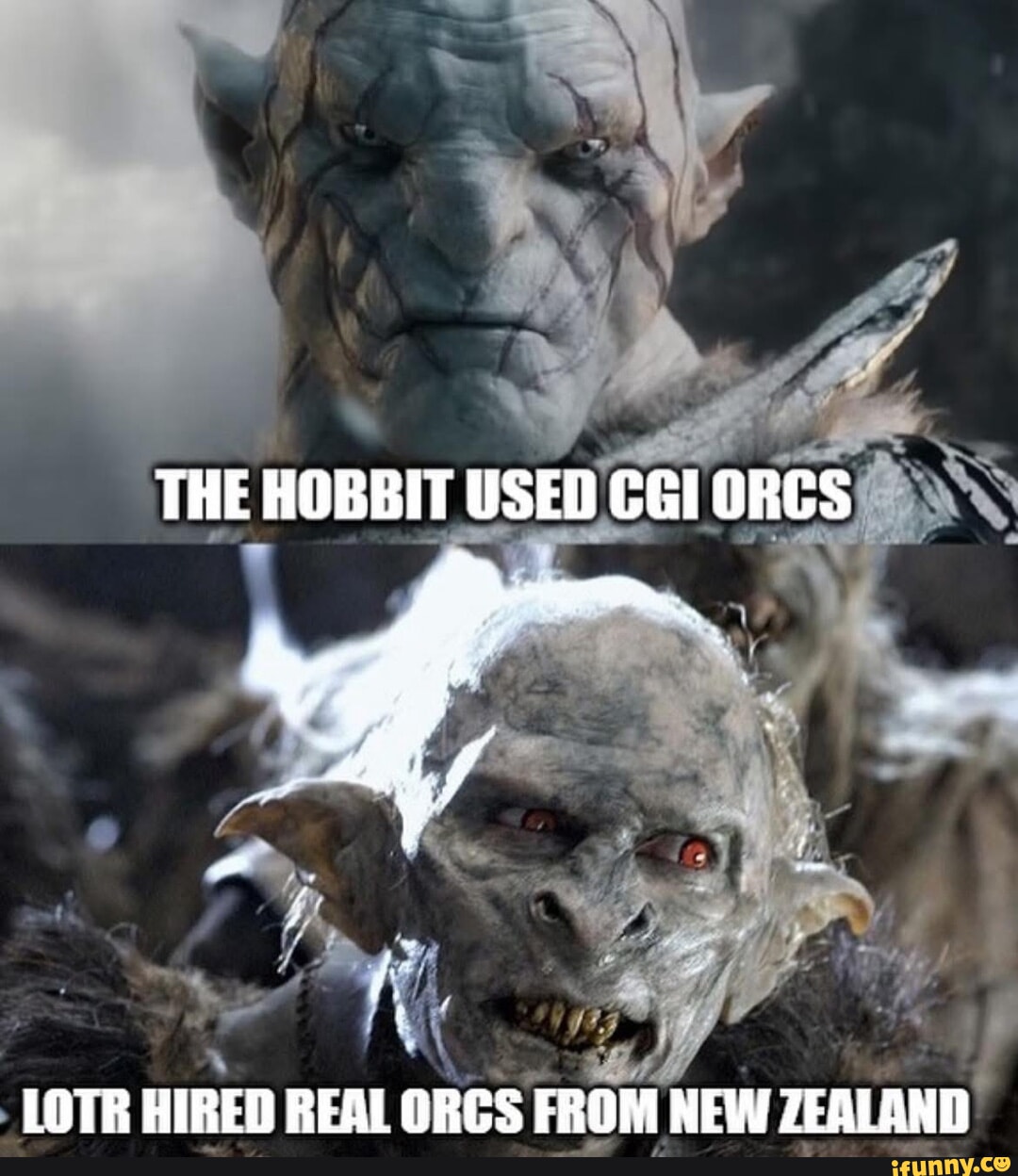 THE HOBBIT USED CGI ORCS LOTR HIRED REAL ORCS FROM NEW ZEALAND - iFunny