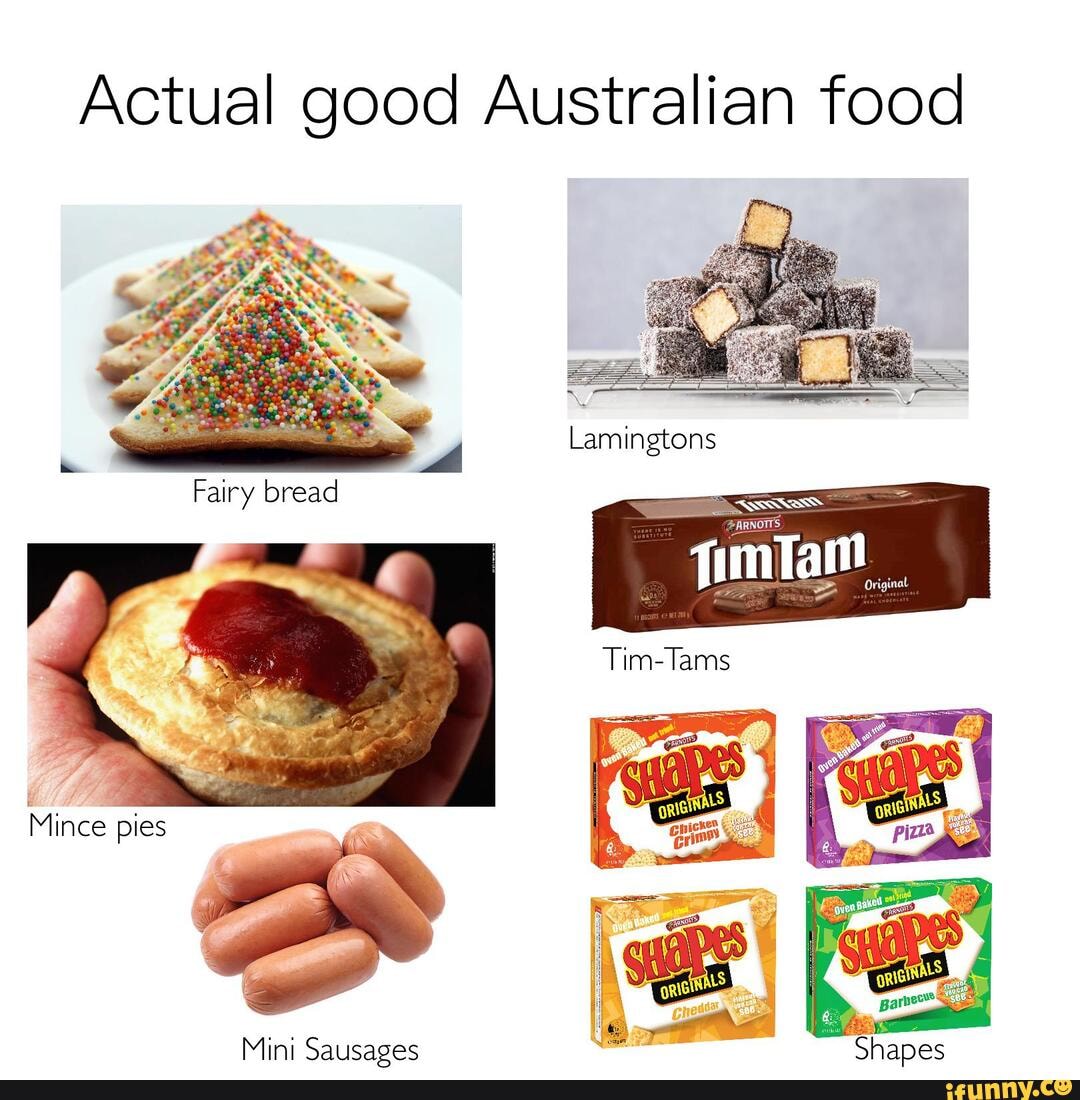 Actual good Australian food Lamingtons SSS riginal Tim-Tams Fairy bread ...
