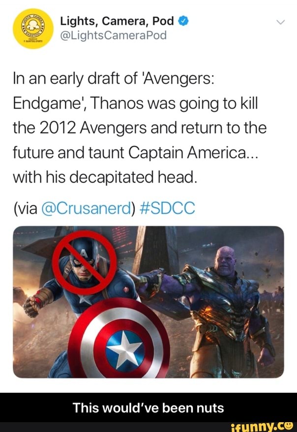 In an early draft of 'Avengers: Endgame', Thanos was going to kill the ...