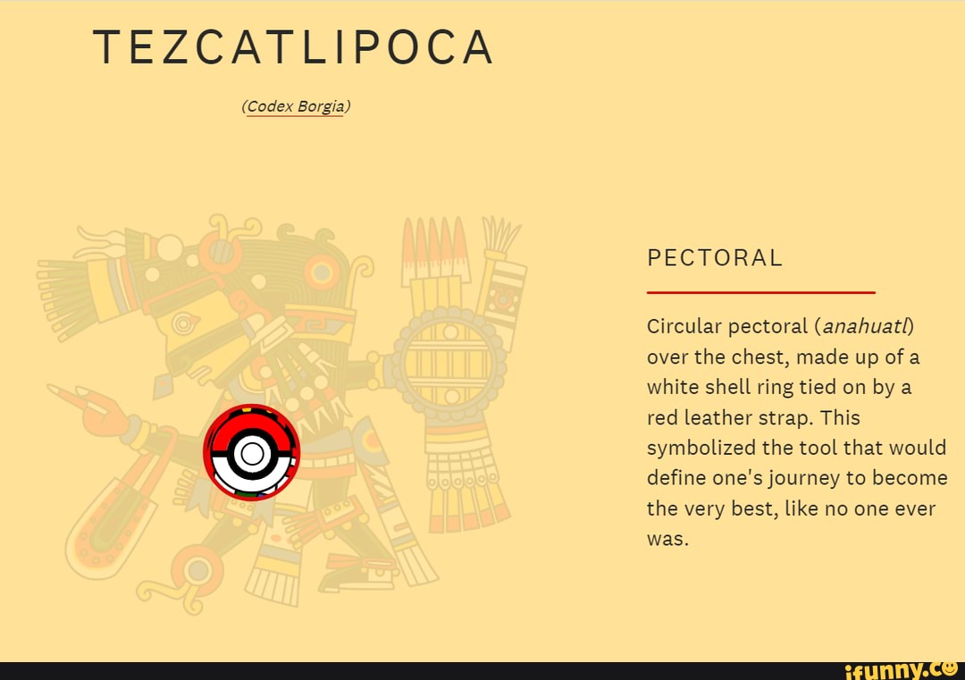 TEZCATLIPOCA (Codex Borgia) PECTORAL Circular pectoral (anahuatl) over ...