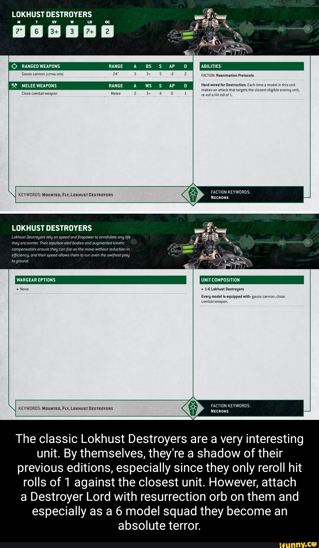 LOKHUST DESTROYERS ' RANGED WEAPONS ABILITIES Gauss cannon [LeTHAL ...