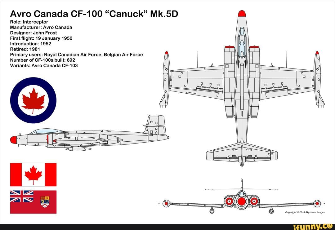 Avro Canada CF-100 "Canuck" Mk.5D Role: Interceptor Manufacturer: Avro Canada Designer: John ...