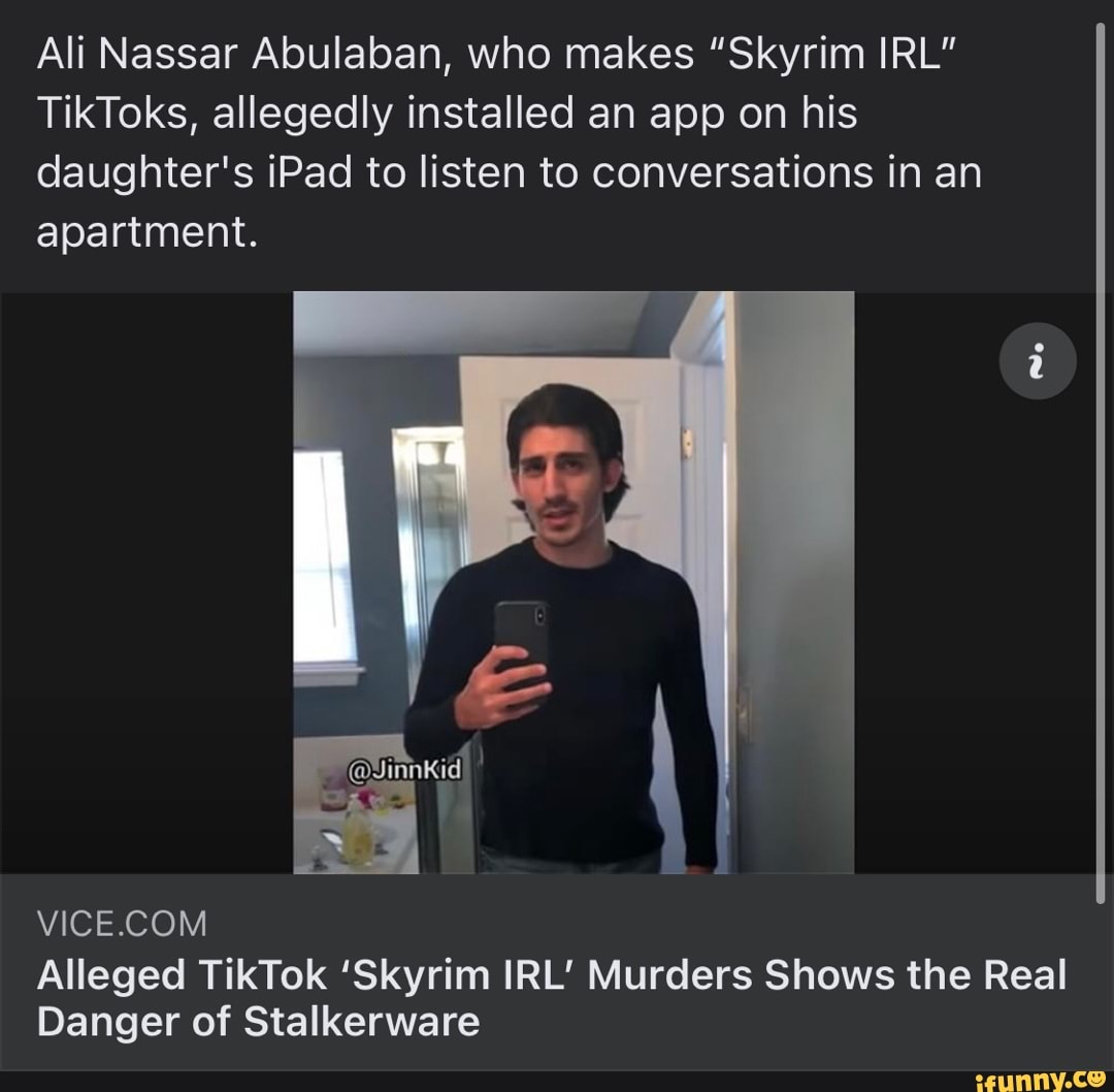 Ali Nassar Abulaban, who makes "Skyrim IRL" TikToks, allegedly ...