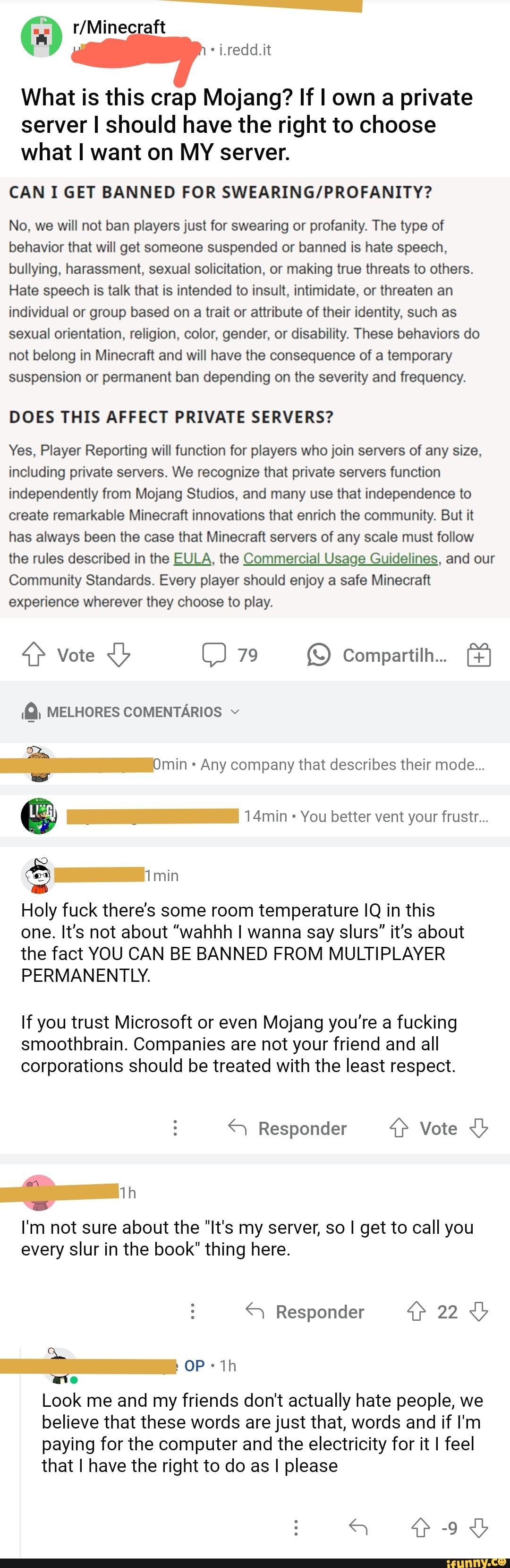 J.redd.it What is this crap Mojang? If I own a private server I should ...