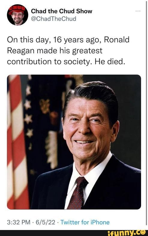 Chad the Chud Show @ChadTheChud On this day, 16 years ago, Ronald ...