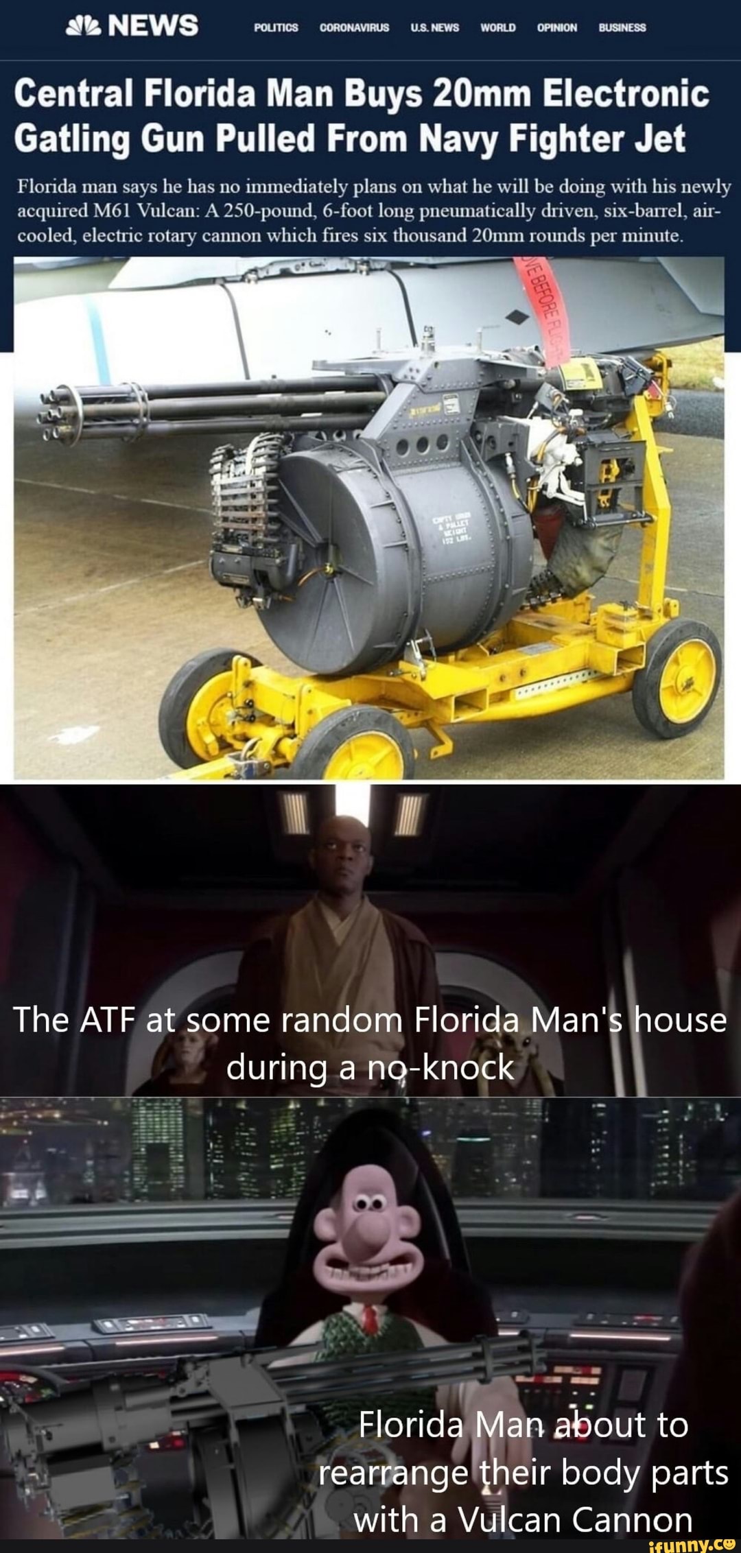 NEWS WORLD Central Florida Man Buys 20mm Electronic Gatling Gun Pulled ...
