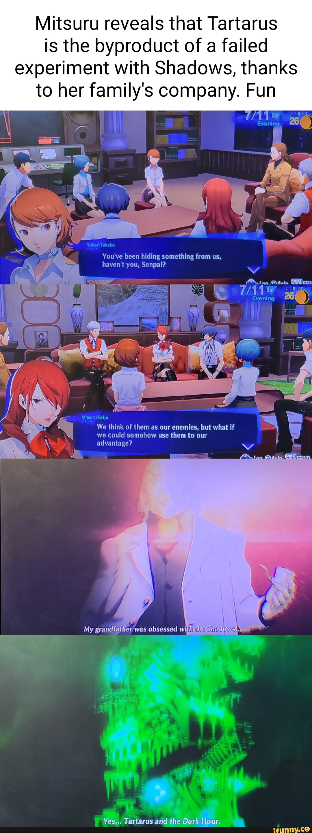 Mitsuru reveals that Tartarus is the byproduct of a failed experiment ...