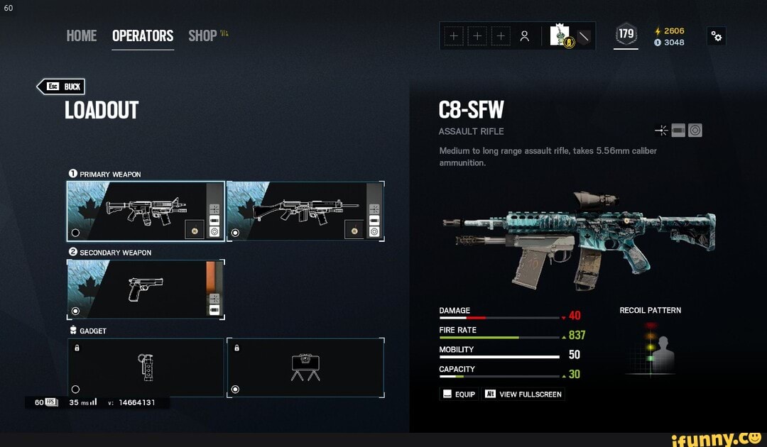 HOME OPERATORS SHOP LOADOUT @ PRIMARY WEAPON seconpary WEAPON HO ...