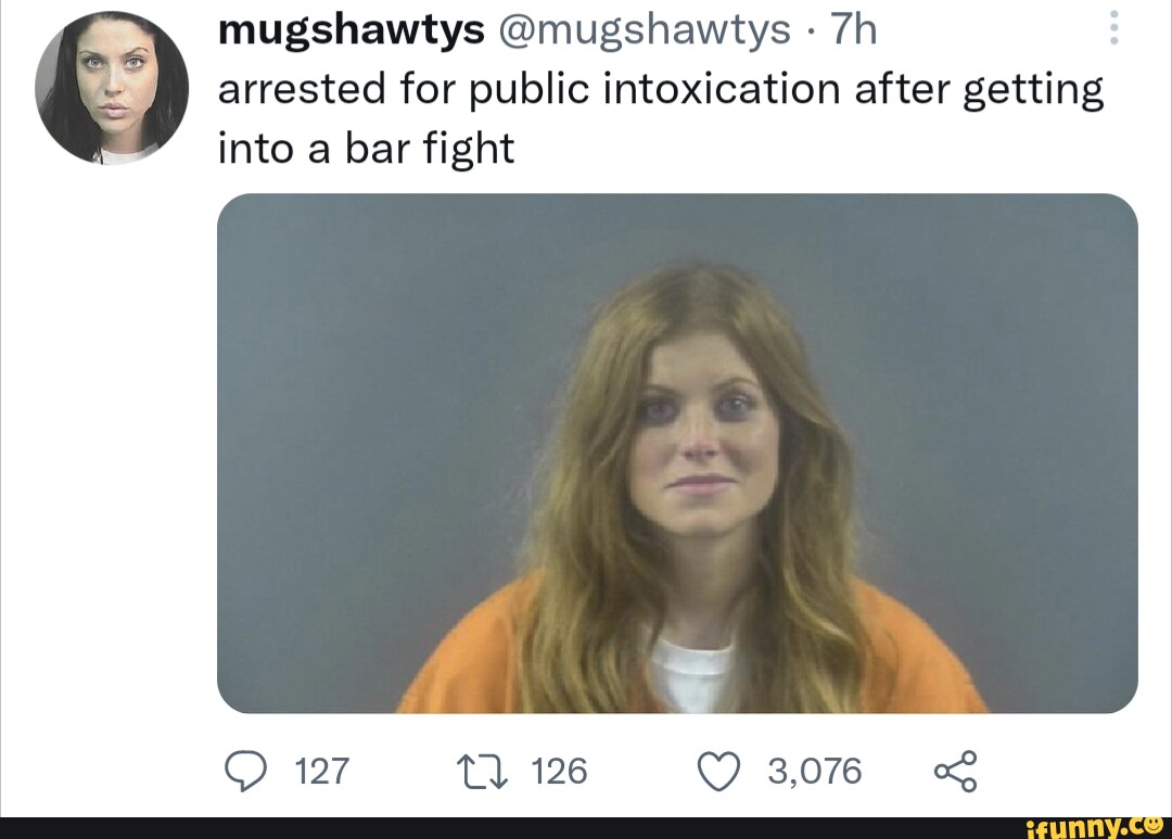 Mugshawtys @mugshawtys arrested for public intoxication after getting ...