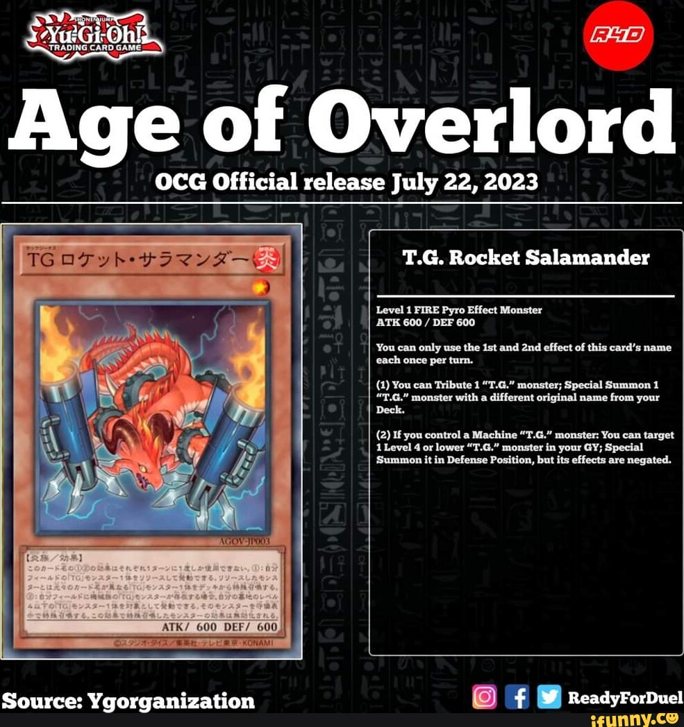 TRADING CARD GAME. Age of Overlord OCG Official release July 22, 2023 ...