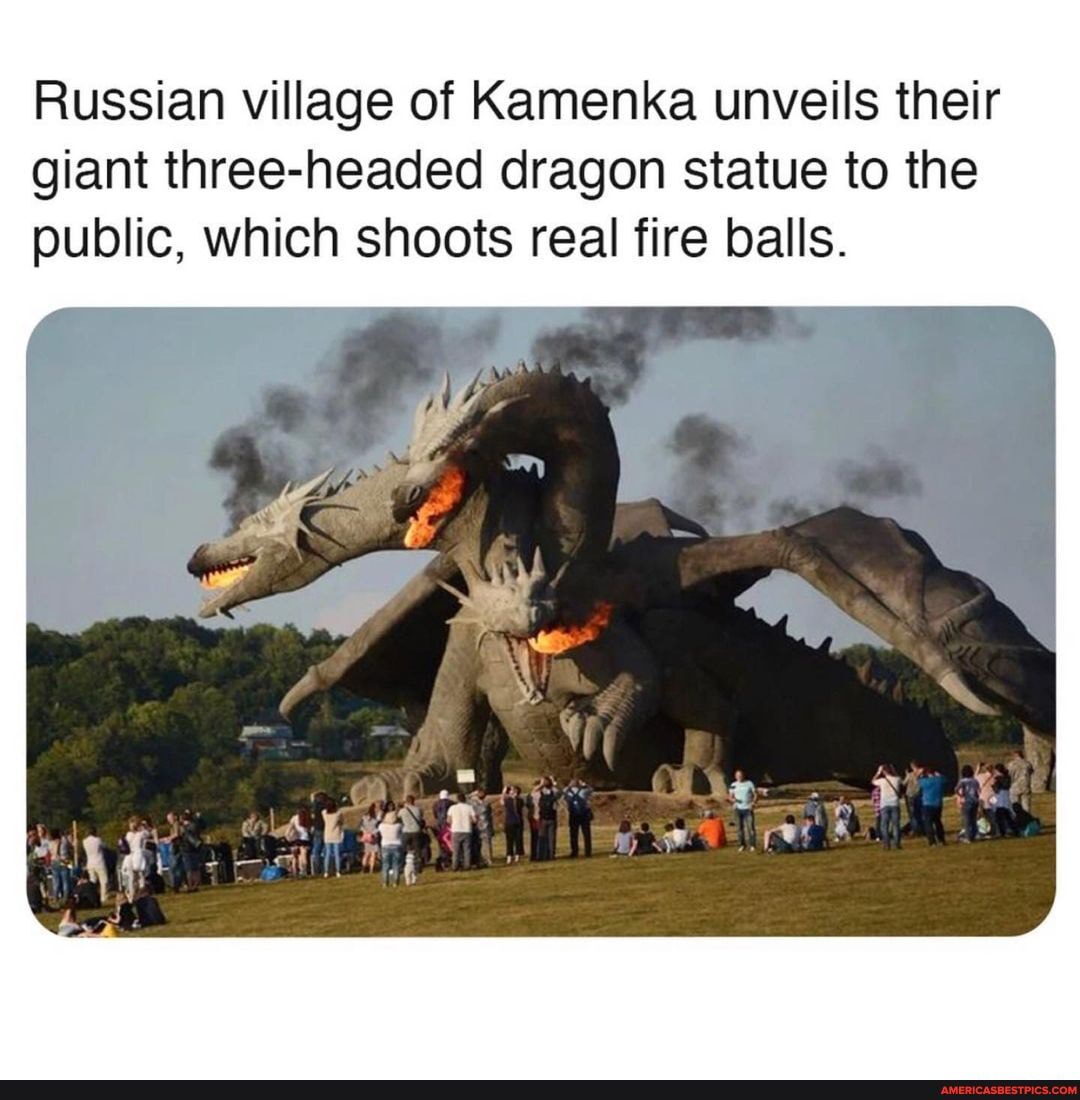 Russian village of Kamenka unveils their giant three-headed dragon ...
