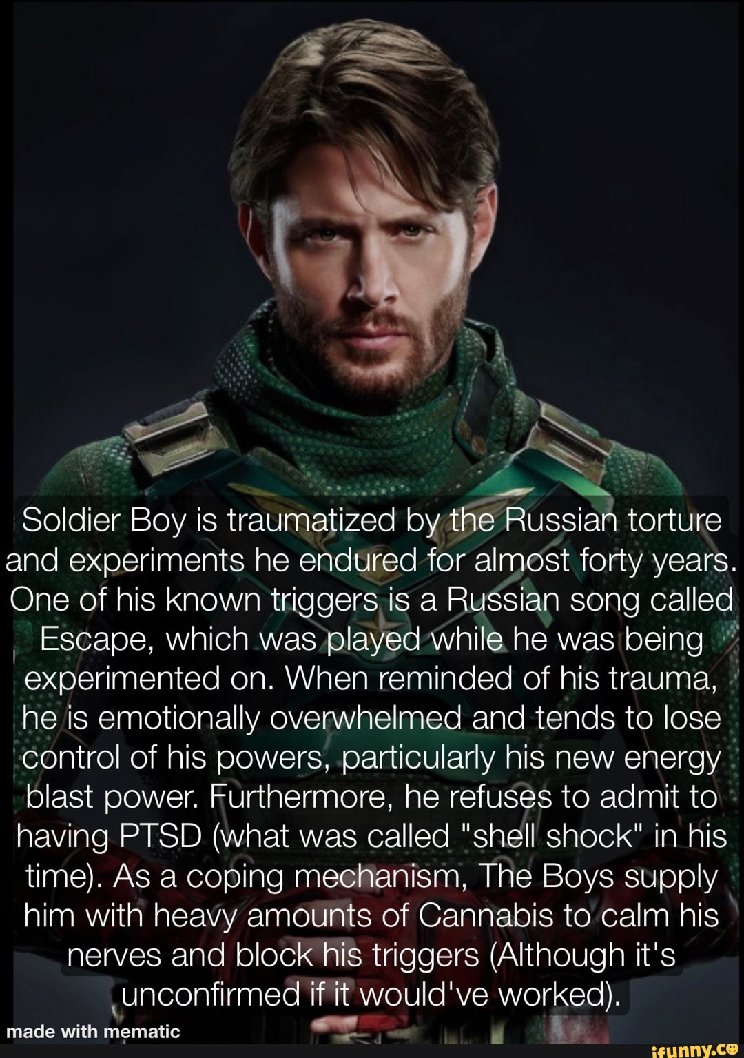 AS Soldier Boy is traumatized by the Russian torture and experiments he ...