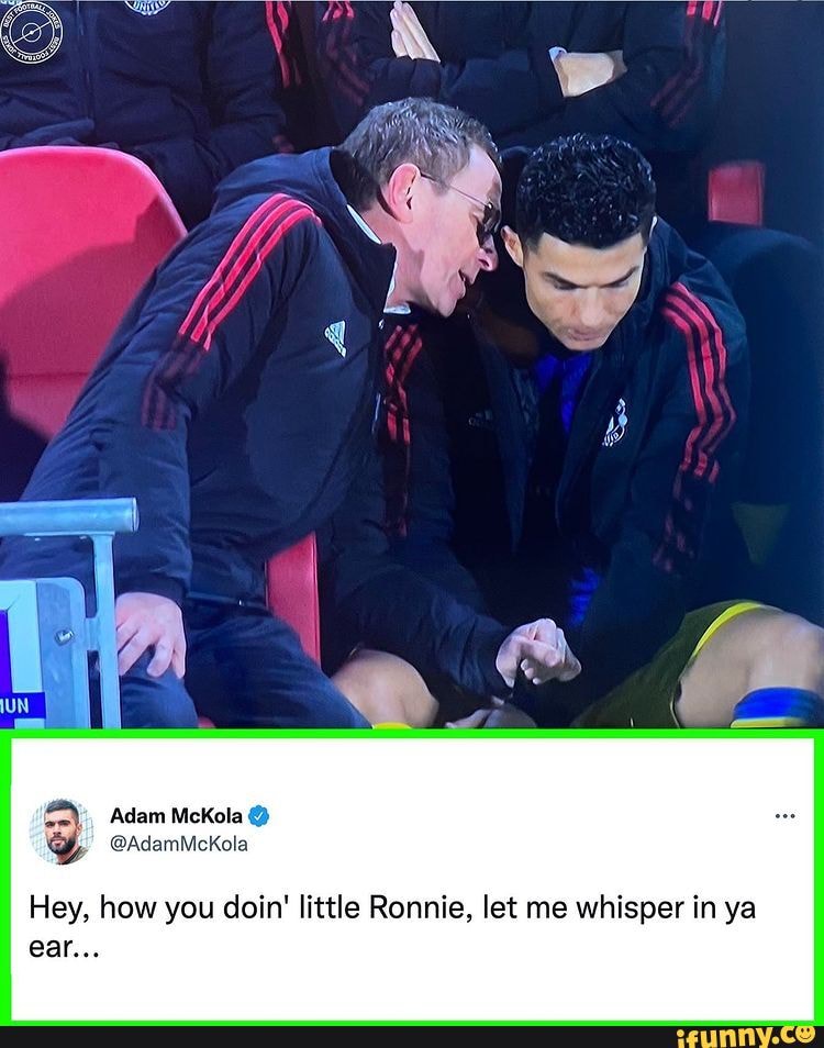 Adam McKola @AdamMckola Hey, how you doin' little Ronnie, let me ...