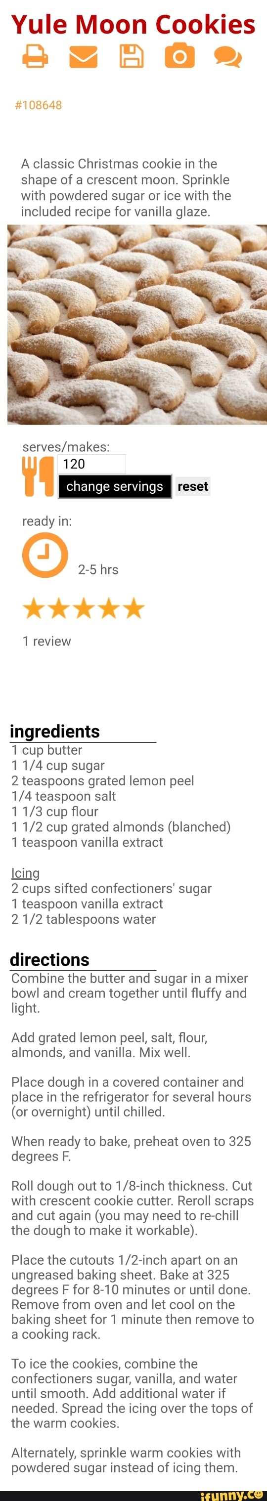 Yule Moon Cookies #108648 A classic Christmas cookie in the shape of a ...