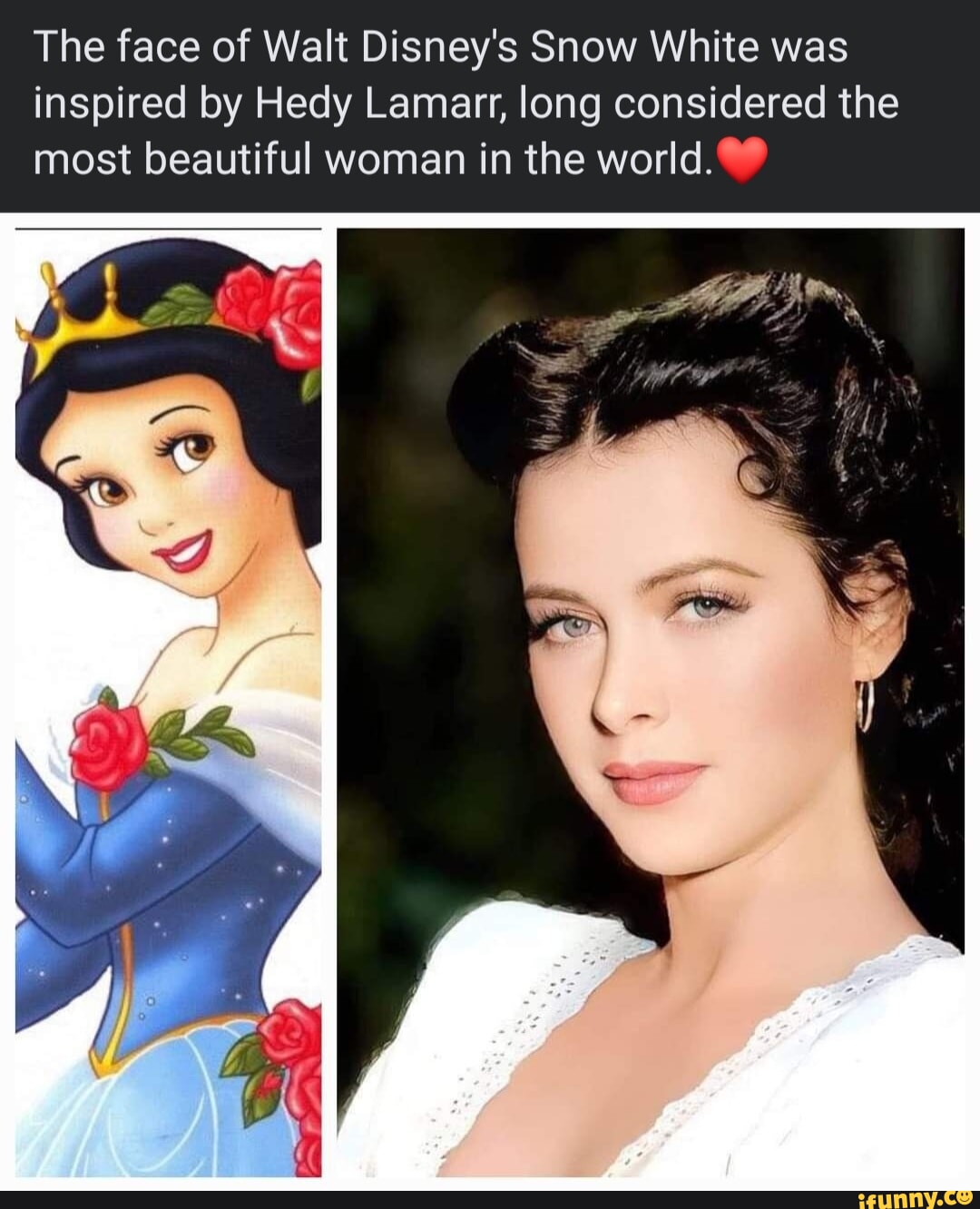 The face of Walt Disney's Snow White was inspired by Hedy Lamarr, long ...