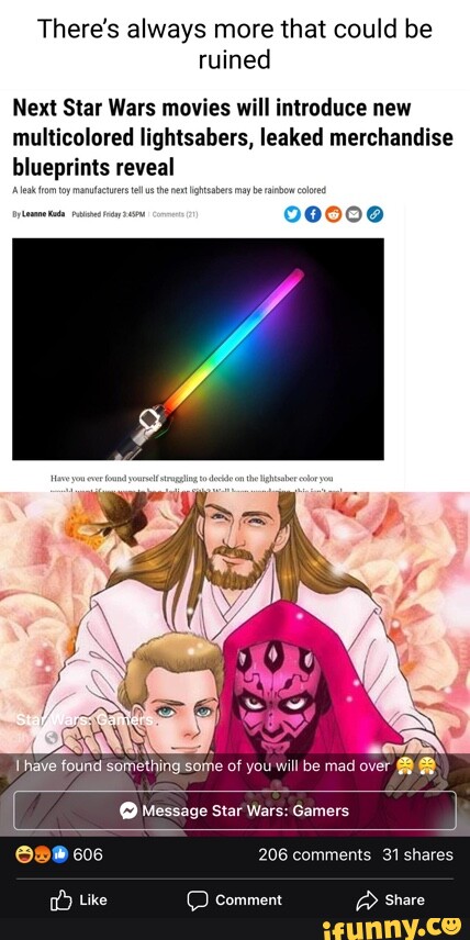 Lightsabers memes. Best Collection of funny Lightsabers pictures on iFunny