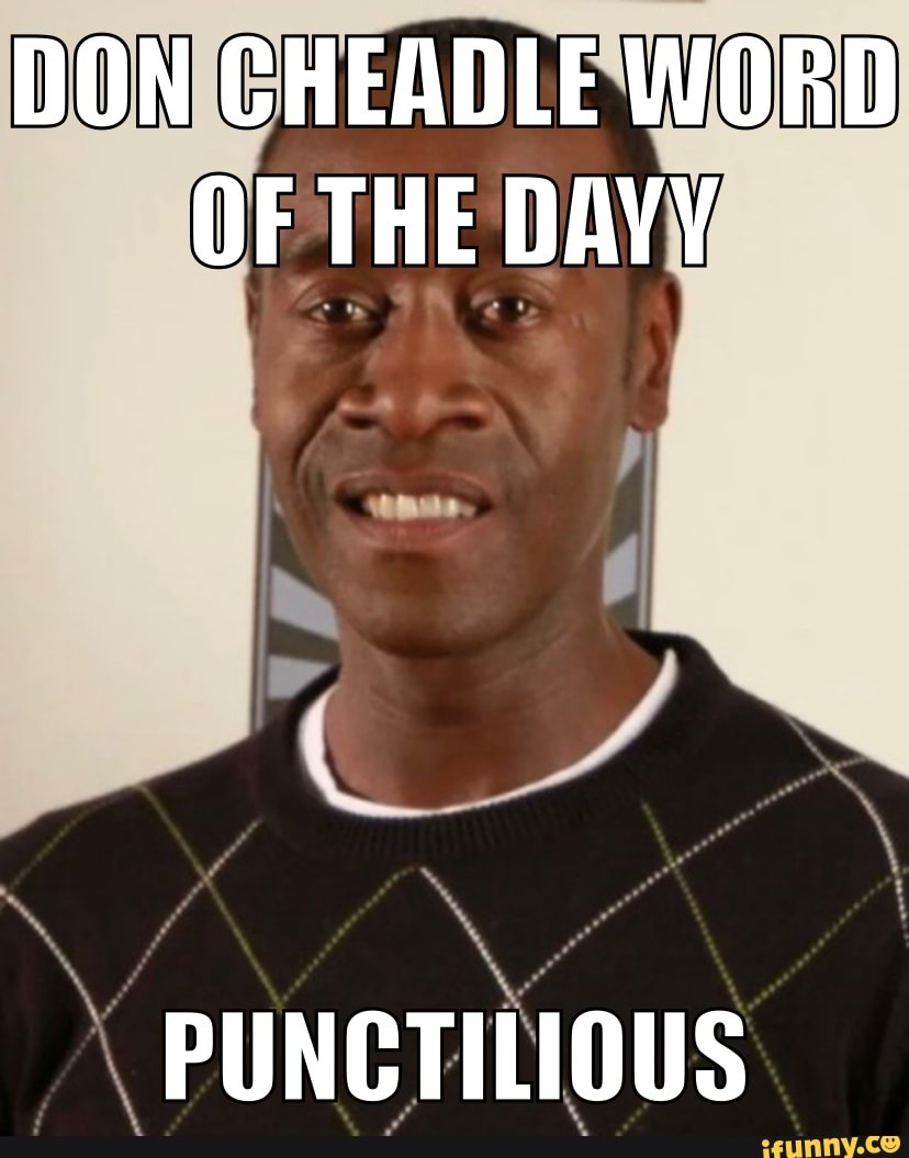 DON CHEADLE WORD OF THE DAYY PUNCTILIOUS - iFunny