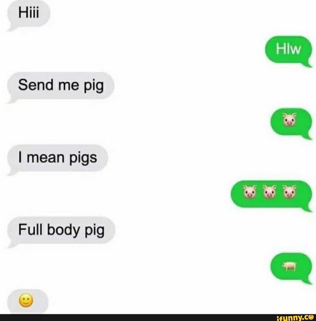 Hiii Send me pig I mean pigs Full body pig al - iFunny
