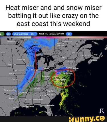 Heat miser and and snow miser battling it out like crazy on the east ...