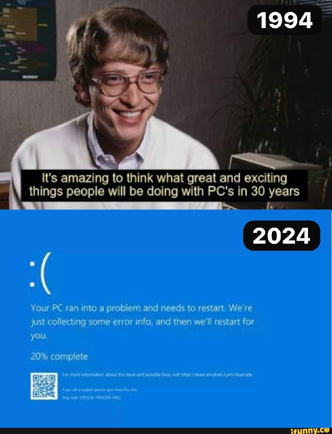 Your PC ran into a problem and needs to restart, We're just collec ting ...