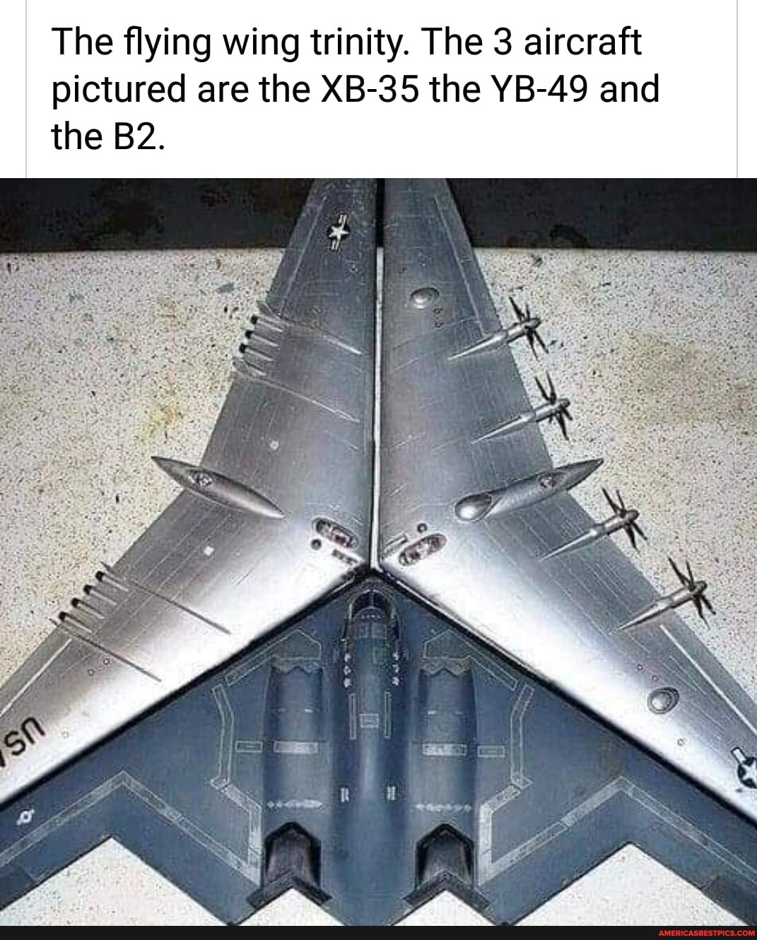 The flying wing trinity. The 3 aircraft pictured are the XB-35 the YB ...