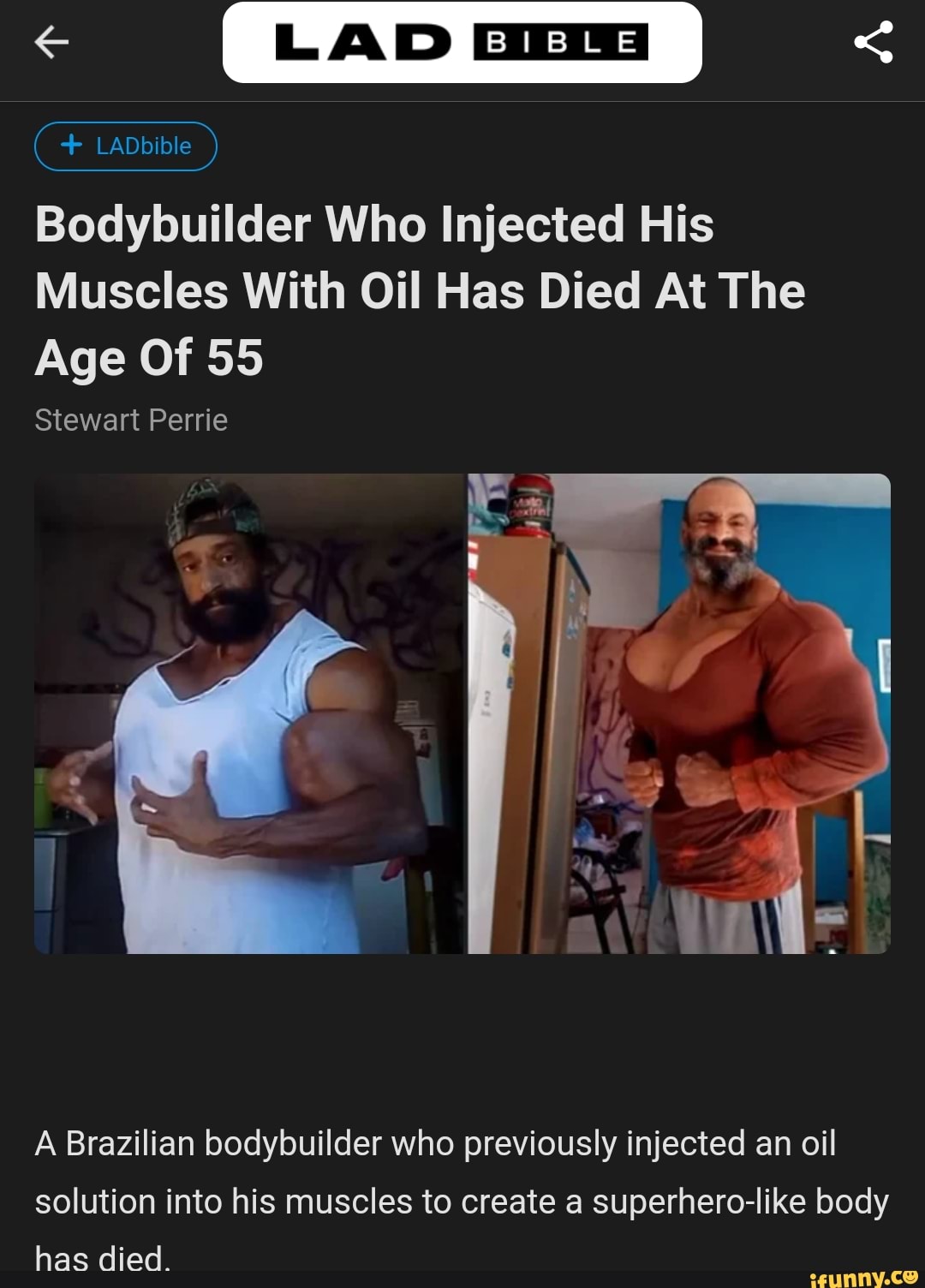 LAD [BIBLE Bodybuilder Who Injected His Muscles With Oil Has Died At ...