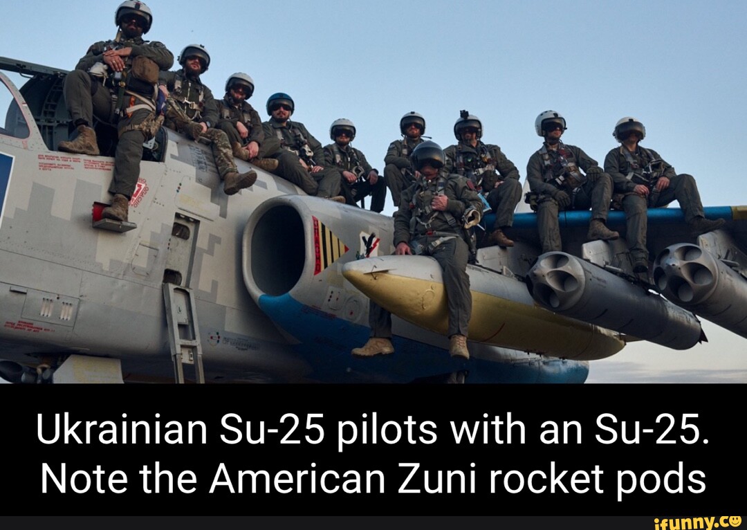 Ukrainian Su-25 pilots with an Su-25. Note the American Zuni rocket ...