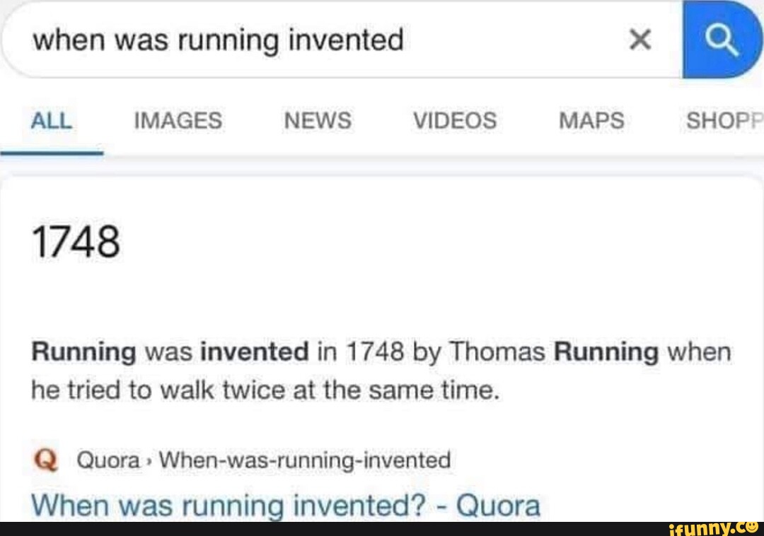When was running invented x ALL IMAGES NEWS VIDEOS MAPS SHOP: 1748 ...
