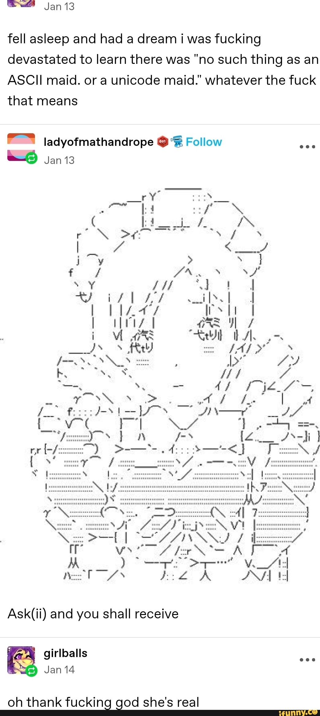 Ascii memes. Best Collection of funny Ascii pictures on iFunny