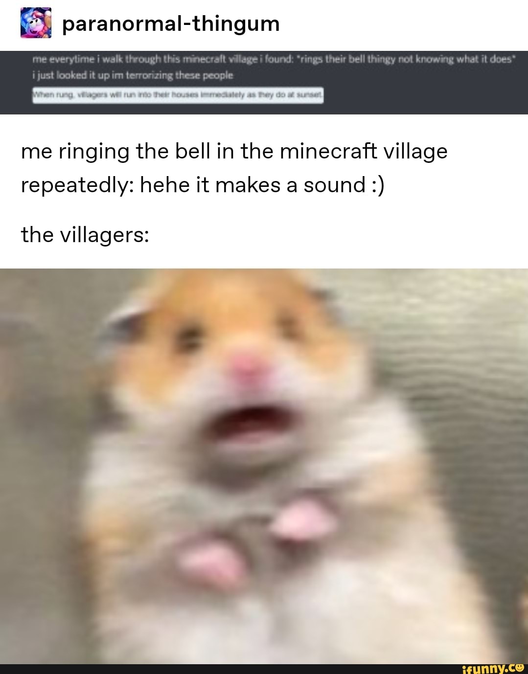 FL paranormal-thingum me ringing the bell in the minecraft village ...