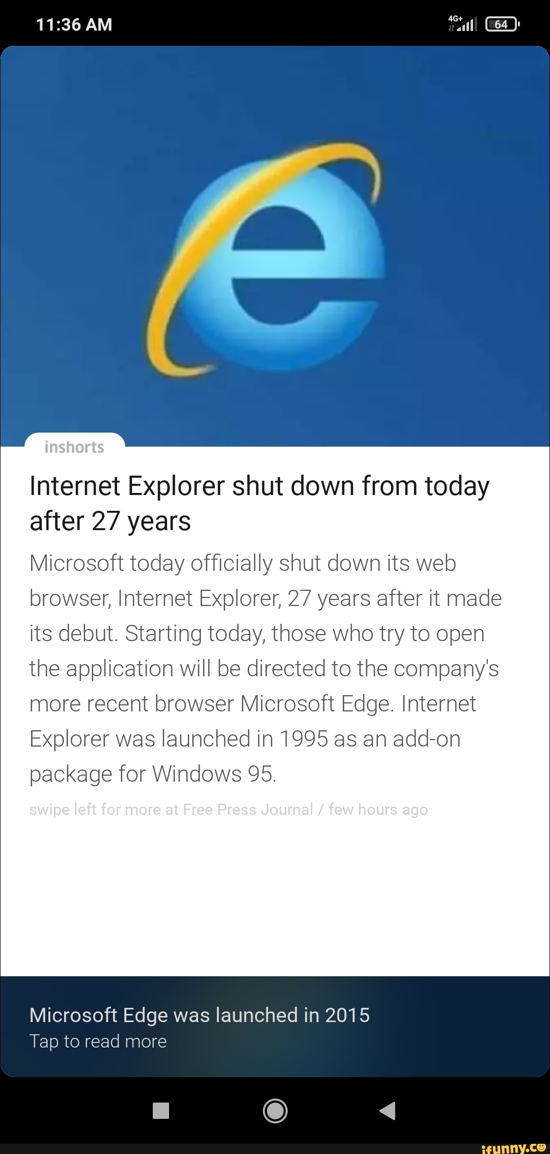 AM Internet Explorer shut down from today after 27 years Microsoft ...