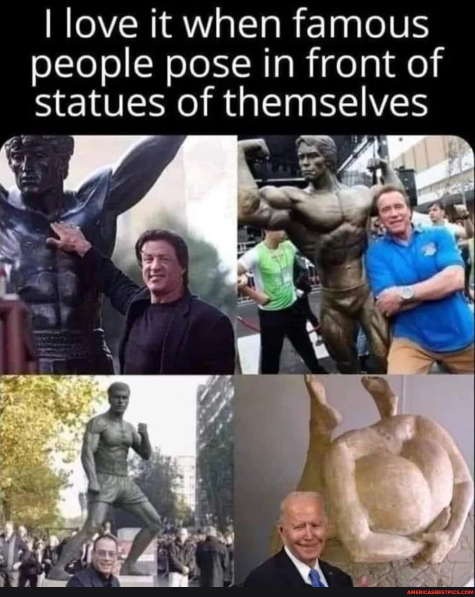 I love it when famous people pose in front of Statues of themselves I ...