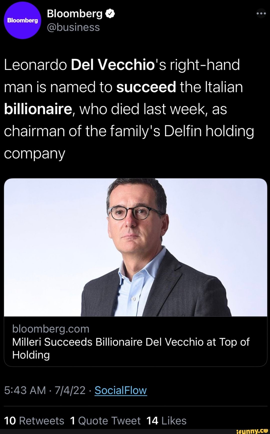 Leonardo Del Vecchio is named right hand man of Delfin holding company ...