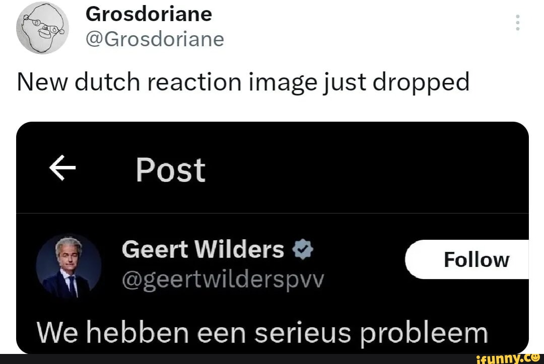 New dutch reaction image just dropped Post Geert Wilders ...
