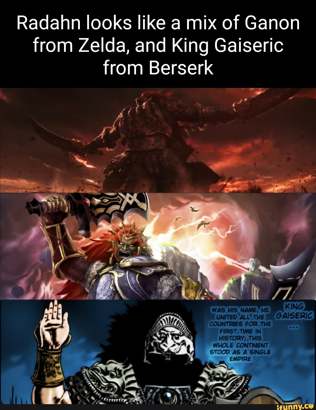 Radahn looks like a mix of Ganon from Zelda, and King Gaiseric from ...