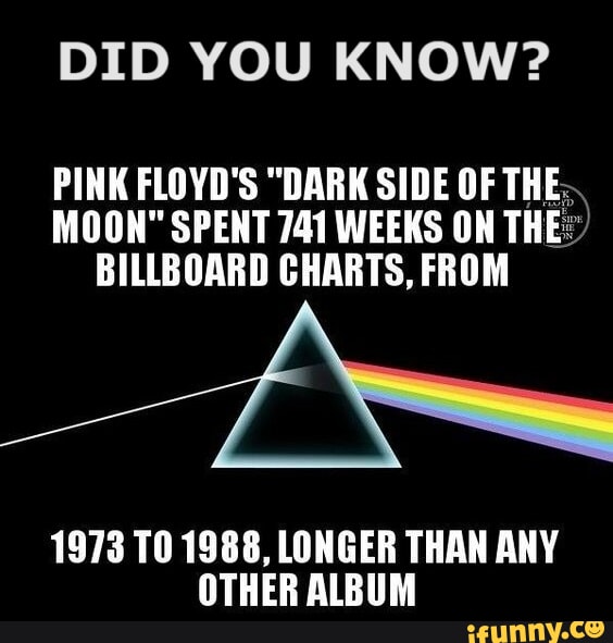 DID YOU KNOW? PINK FLOYD'S "DARK SIDE OF THE; MOON" SPENT 741 WEEKS ON ...