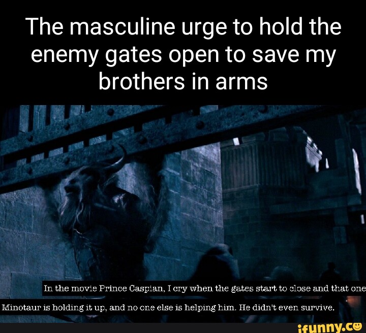 Narnia Minotaur Holding Gate