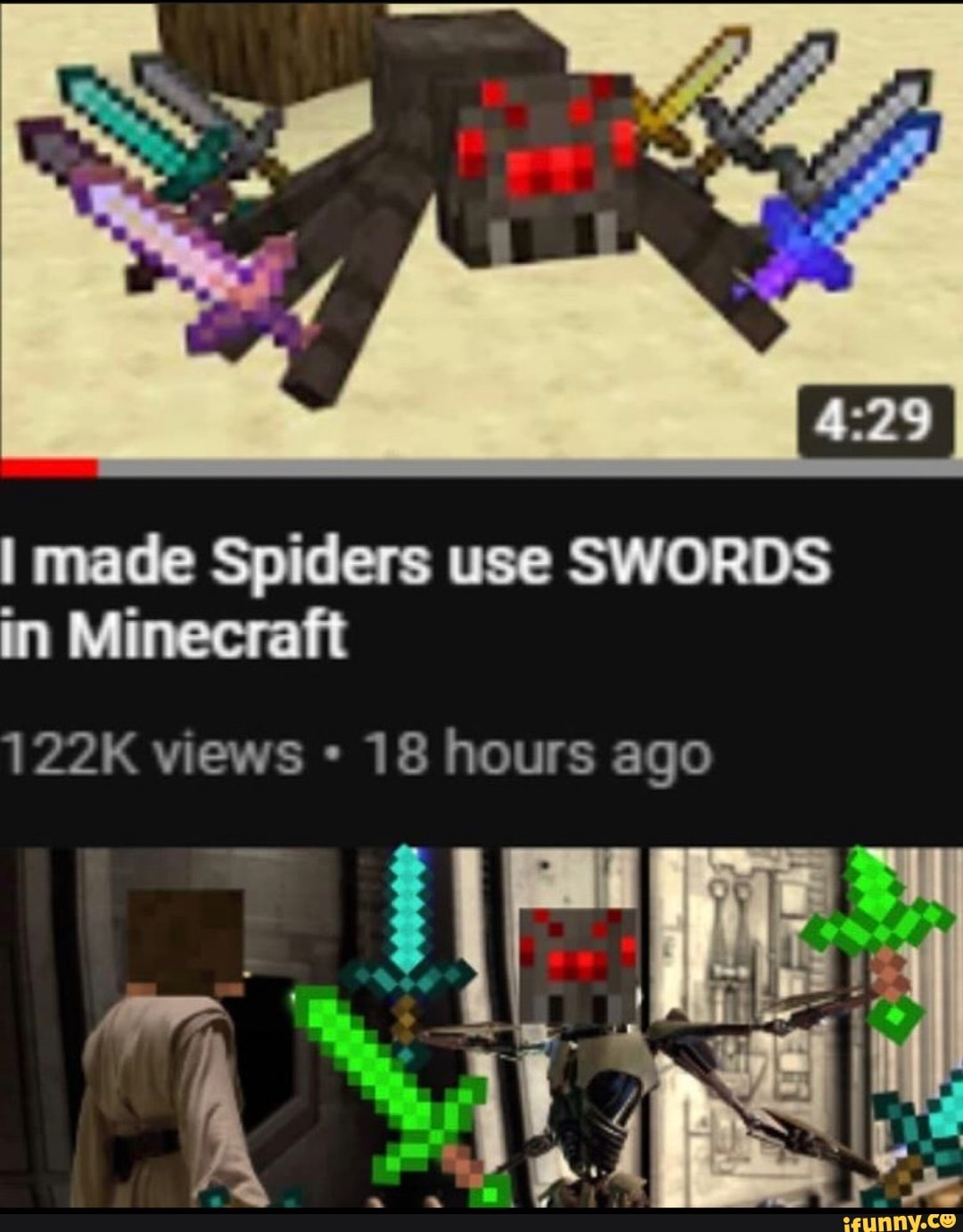 I made Spiders use SWORDS in Minecraft - iFunny